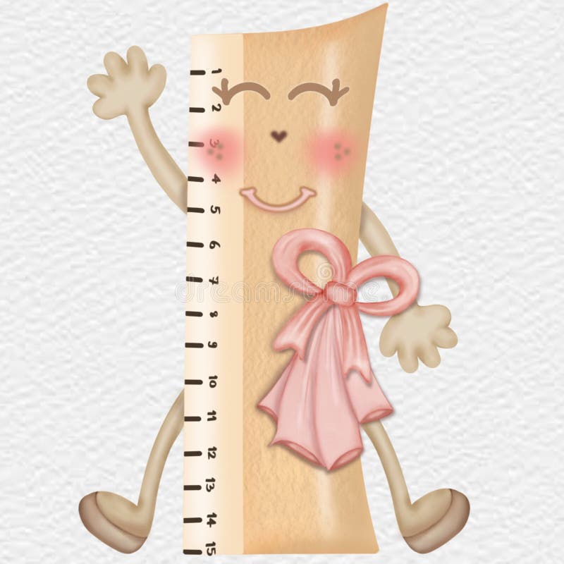 Brown Measuring Ruler,Cartoon Wood Style Hand Drawn, Measuring Tool ...