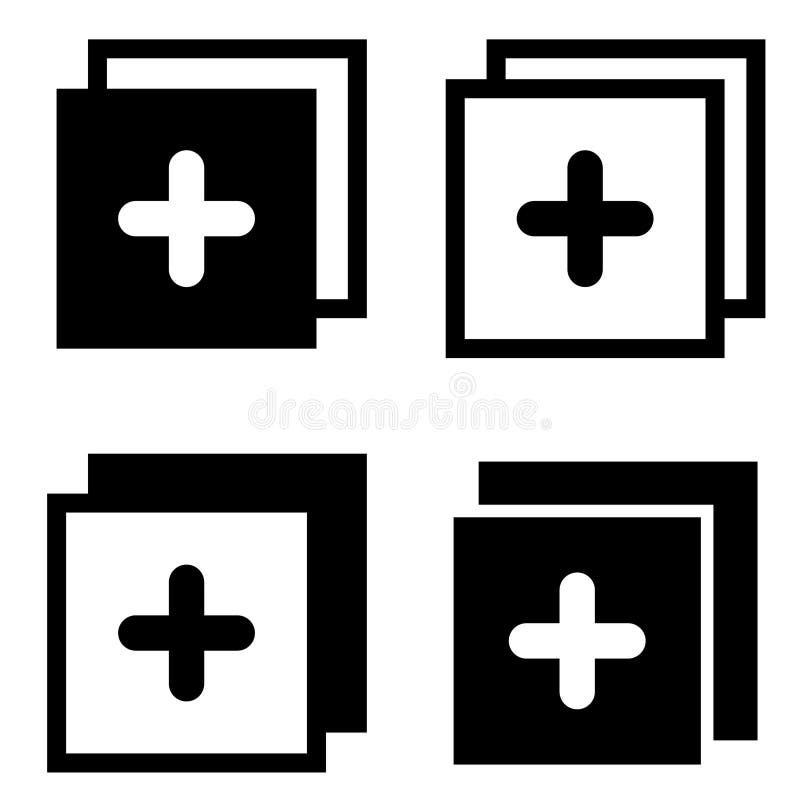 Layer Add Icon. Stack Plus Signs. Panel Level Symbol. Flat Style Stock ...
