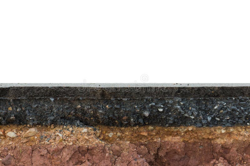 The Layer of Asphalt Road with Soil and Rock Stock Image - Image of ...
