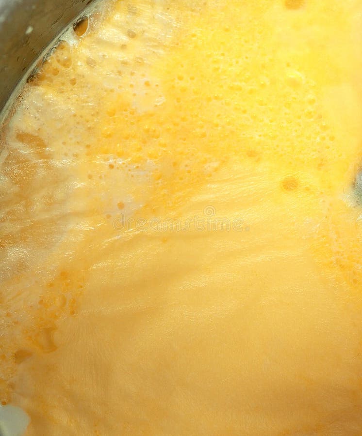 A Layer of Cream on Milk and Milk Cooked in a Pot, Milk Fat Stock Image ...