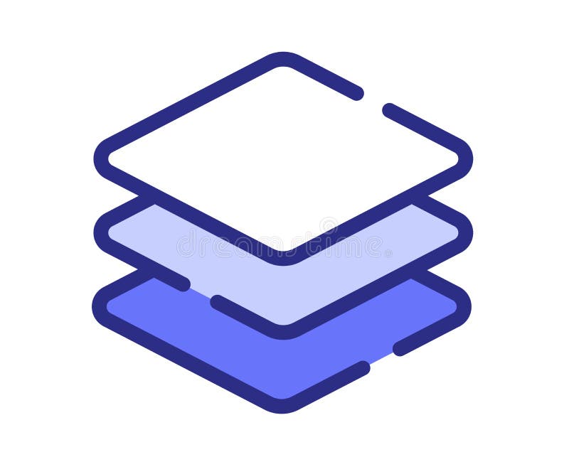 Layer Design Arrange Single Isolated Icon with Dash or Dashed Purple ...