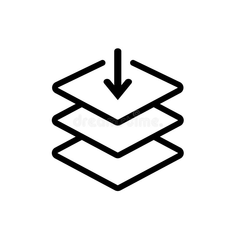 Layer Down, Layer Shift Down - Vector Icon Stock Vector - Illustration ...