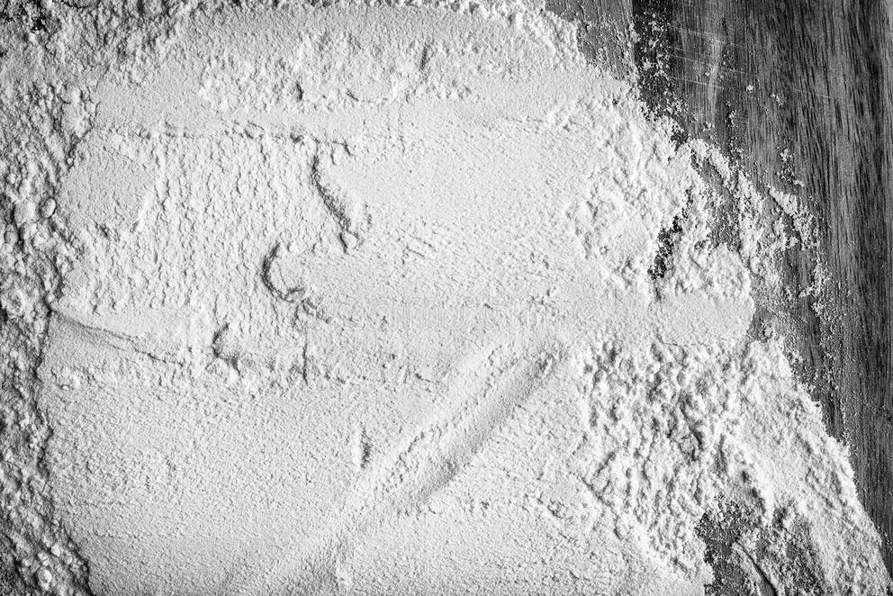 Layer of Flour on a Cutting Board Stock Photo - Image of domestic ...