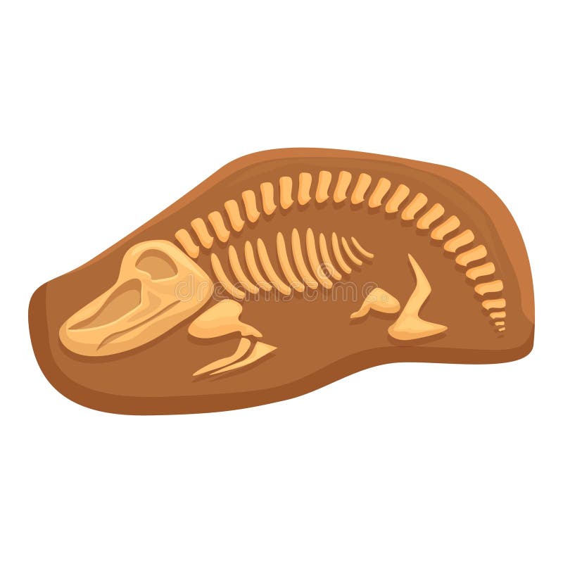 Fly Dinosaur Skeleton Icon Cartoon . Mud Layer Fossil Stock ...