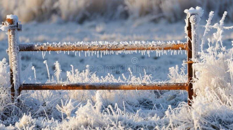 A Layer of Hoar Frost Transforming a Rusty Old Gate into a Stunning ...