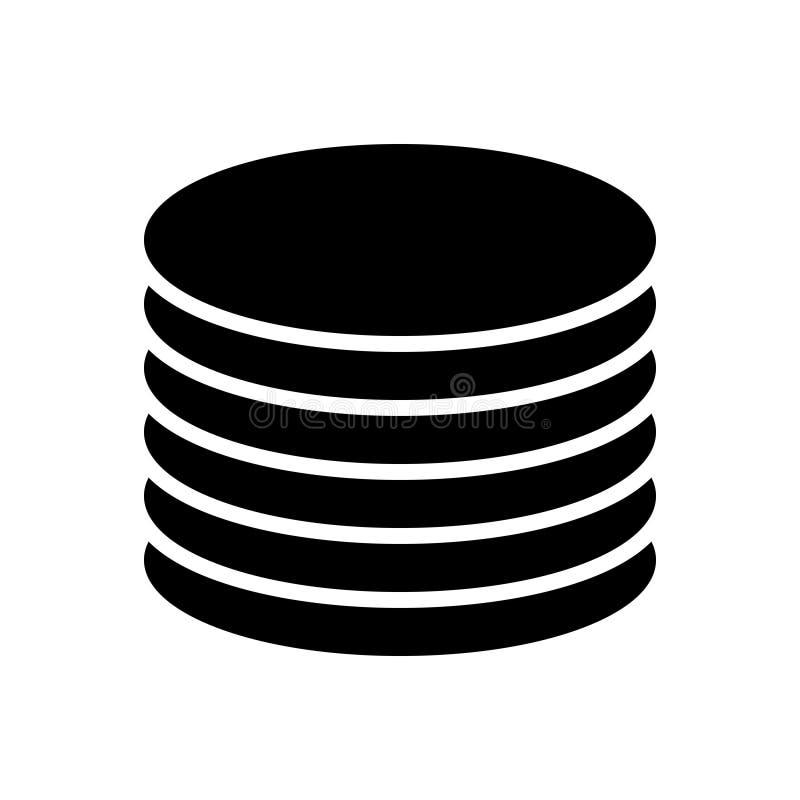 Black Solid Icon for Layer, Flake and Stratum Stock Illustration ...