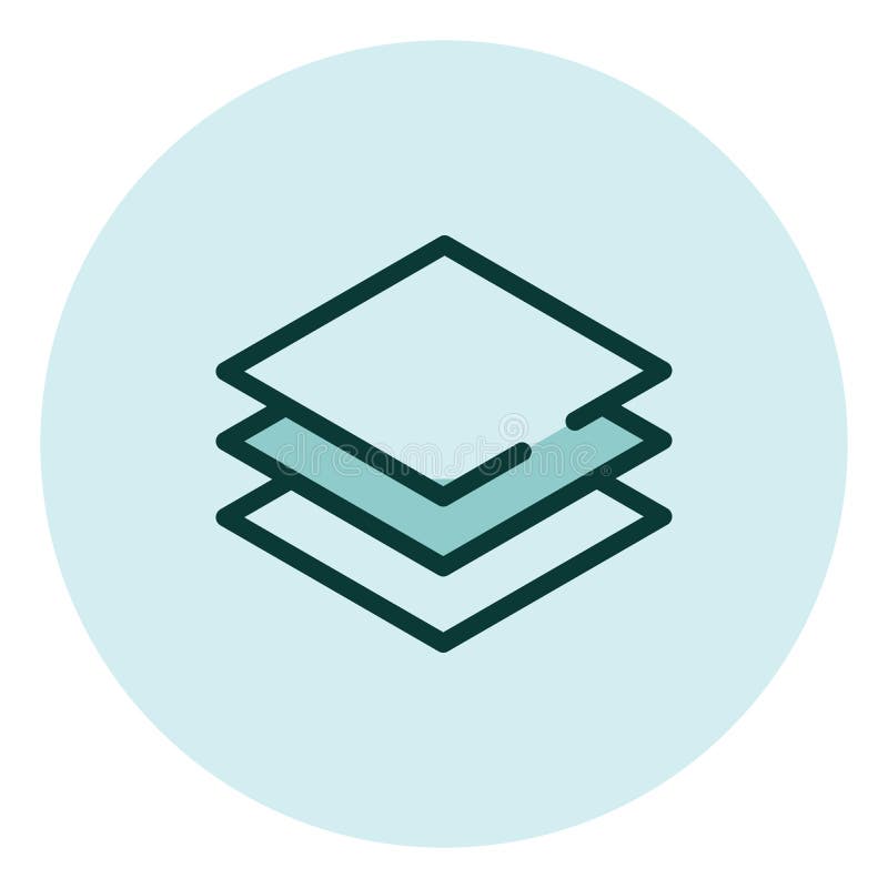 Layer Icon Vector Logo. Stack Paper Symbol Flat Line Technology Stock ...