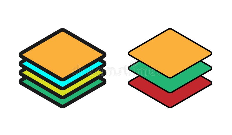Layer Icon Set Vector Illustration. Flat Layer Icon Stock Vector ...