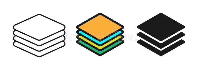 Layer Icon Set Vector Illustration. Flat Layer Icon Sign Stock Vector ...