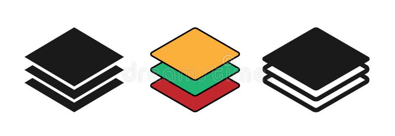 Layer Icon Set. Layer Sign Symbol Vector Illustration Stock Vector ...