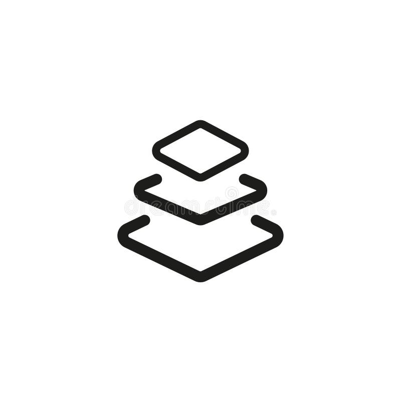 3 Layer Icon, Stack Level, Height Floor Thin Line Web Symbol. Vector ...