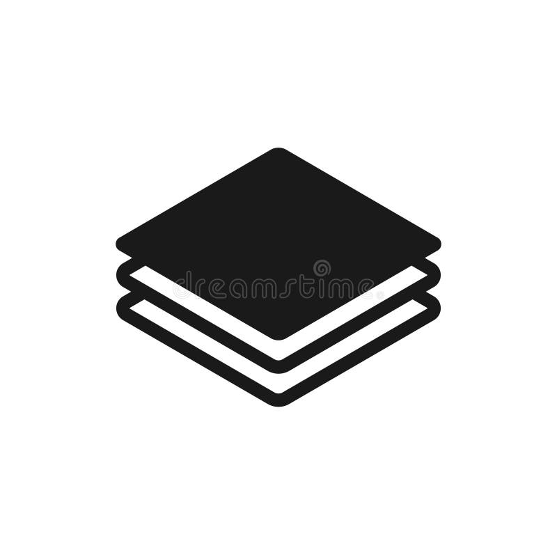 Layer Icon Vector Logo. Stack Paper Symbol Flat Line Technology Stock ...