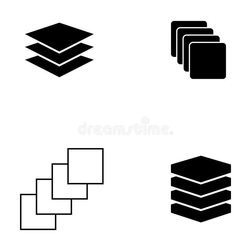 Layer Icon Vector Logo. Stack Paper Symbol Flat Line Technology Stock ...