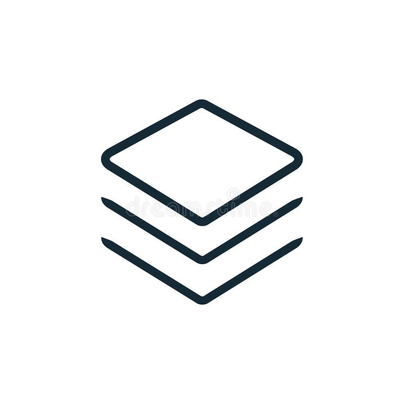 Layer Icon Vector Logo. Stack Paper Symbol Flat Line Technology Stock ...