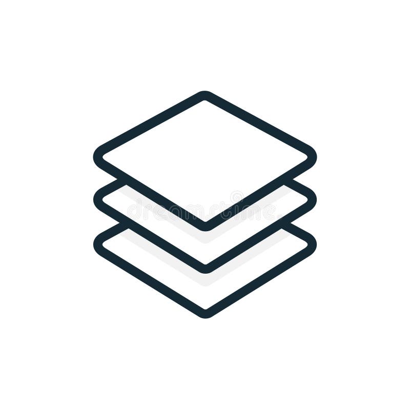 Layer Icon Vector Logo. Stack Paper Symbol Flat Line Technology Stock ...