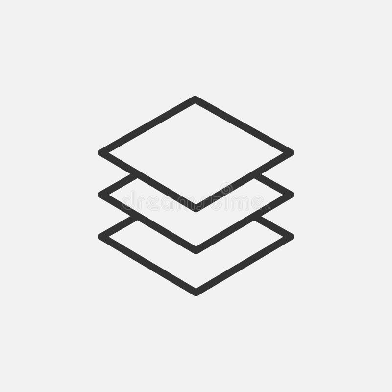 Layer Line Outline Icon for Website and Mobile App on Grey Background ...