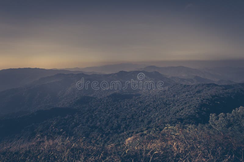 Layer of Mountains and Mist during Sunset ,mountains Mist, Lands Stock ...