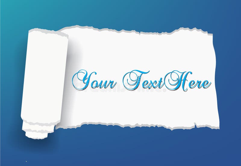 Torn Paper Rolled Out Revealling Hidden Text Stock Illustration ...