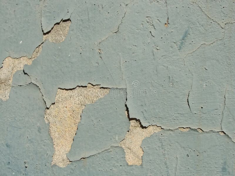 A Layer of Peeling Old Blue Paint on the Relief Surface of a Concrete ...