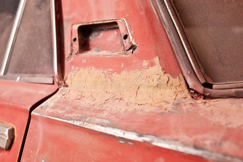 Fragment of Putty Wall, Sample, Repair Work, First Working Stage Stock ...