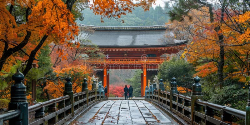 Red Torii Gate Going Upstairs. Ai Generated Stock Image - Image of ...