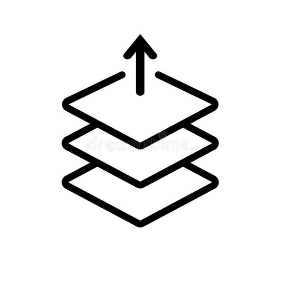 Layer Up, Layer Shift Up - Vector Icon Stock Vector - Illustration of ...