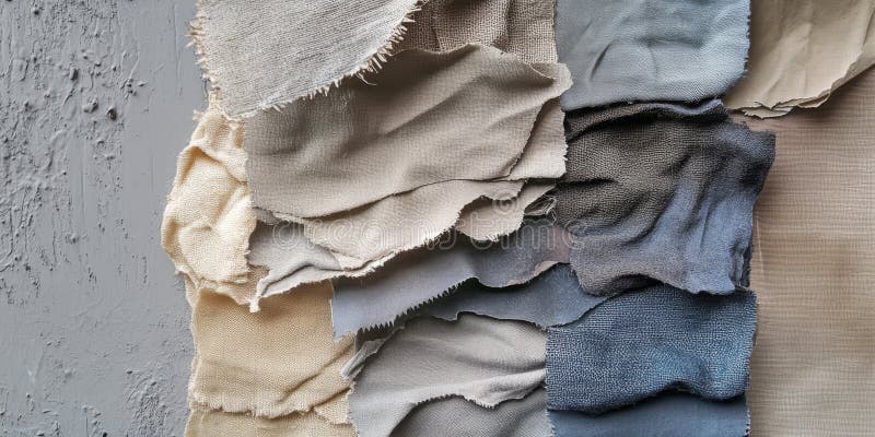 A Layered Abstract Background Featuring Textures of Fabric and Paper in ...