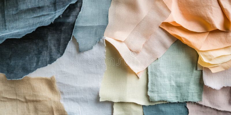 A Layered Abstract Background Featuring Textures of Fabric and Paper in ...