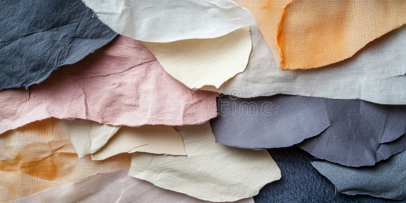 A Layered Abstract Background Featuring Textures of Fabric and Paper in ...