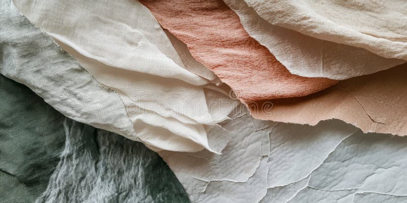 A Layered Abstract Background Featuring Textures of Fabric and Paper in ...