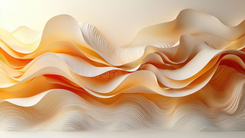Layered Abstract Background with Flowing Shapes in Warm Tones Stock Illustration - Illustration ...