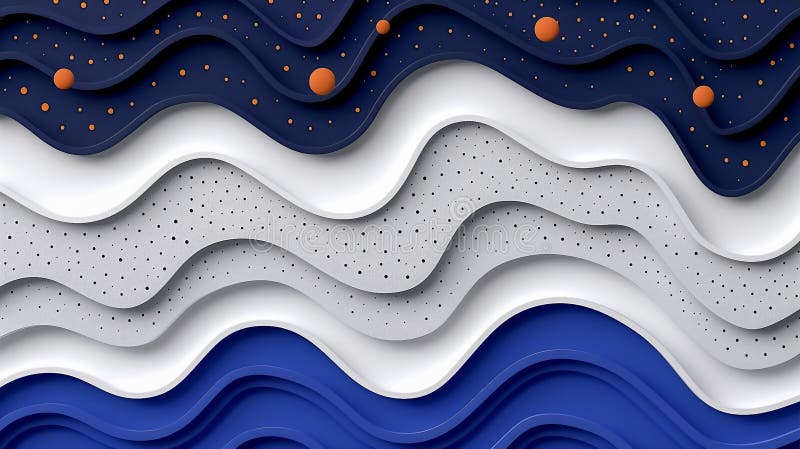 Layered Abstract Design with Navy Blue and White Waves Stock ...