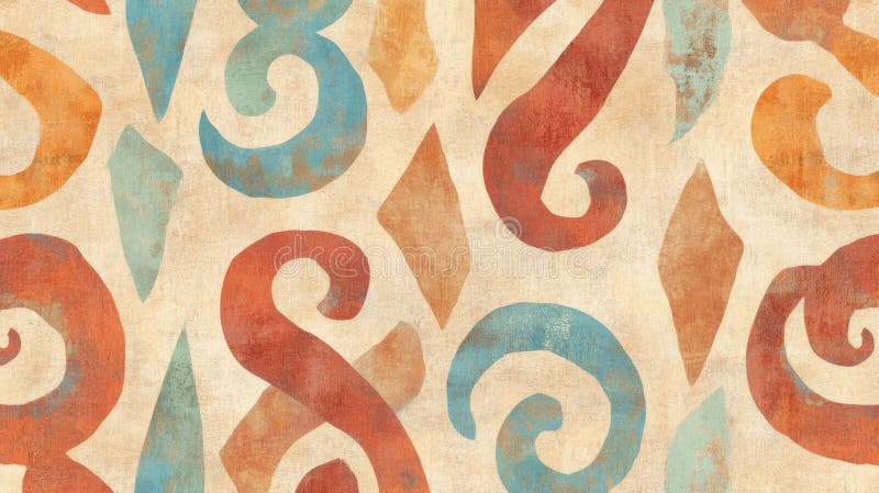 Layered African Textile Pattern with Organic Shapes in Warm Tones ...