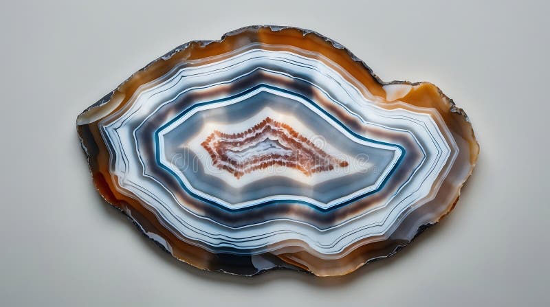 Layered Agate Stone Showcasing Stunning Natural Patterns and Colors in ...