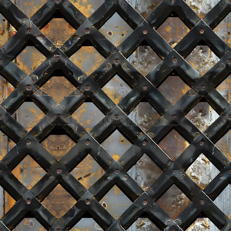 Layered Aged Metal Grating Texture, Repeating Pattern Stock ...