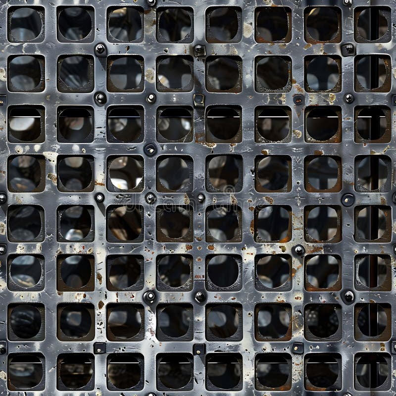 Layered Aged Metal Grating Texture, Repeating Pattern Stock ...