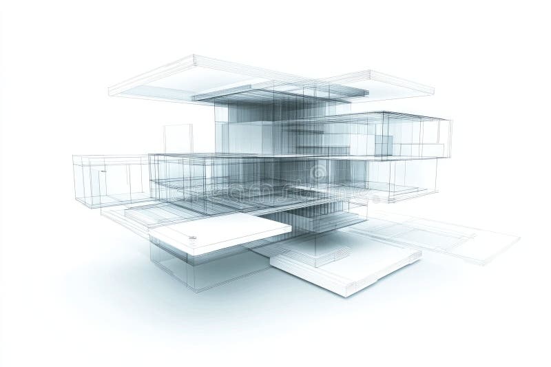 Conceptual Building Design with Overlapping Layers and Transparent ...
