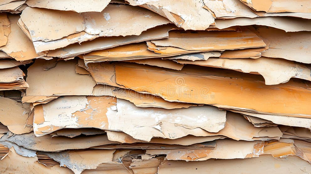 Layered Beige and Brown Paper Sheets Texture Background Stock ...