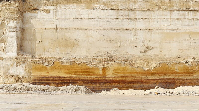 Layered Beige Sand Dune Texture Background Wall Old Rock View Brown ...