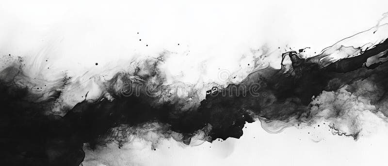 Layered Black Ink Patterns on a White Background Creating Striking ...