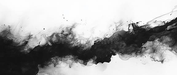 Layered Black Ink Patterns on a White Background Creating Striking ...