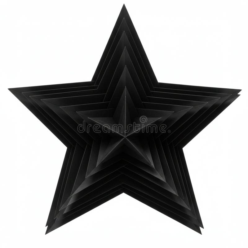 Layered Black Star with a Three-dimensional Appearance, Composed of ...