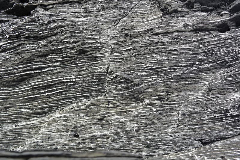 Layered Black Stone with Stripes, Texture Close-up Stock Photo - Image ...
