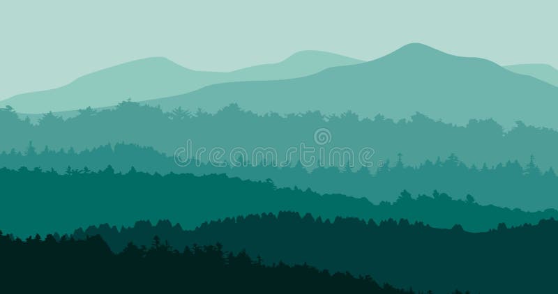 Layered Blue Mountains and Forest Animation Stock Video - Video of ...