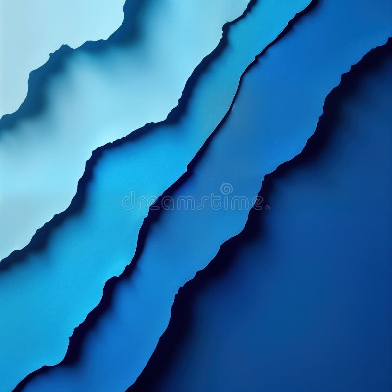 Layered Blue Paper Texture Illustration. Deep Blue Shades Create ...
