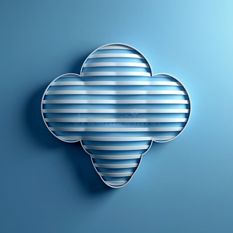 Abstract Cloud Design with Layered Blue Stripes on a Serene Background ...
