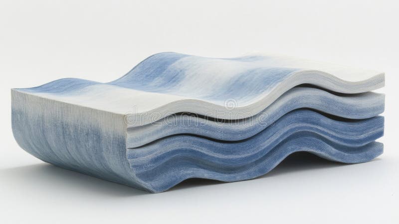 Layered Blue and White Fabric Sculpture Stock Illustration ...
