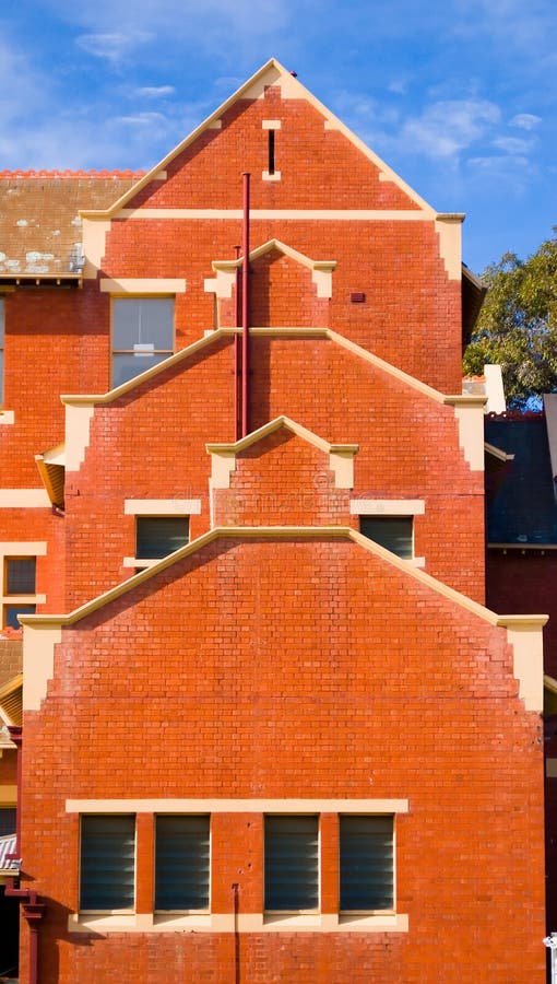 Layered Brick Building stock image. Image of architecture - 896403