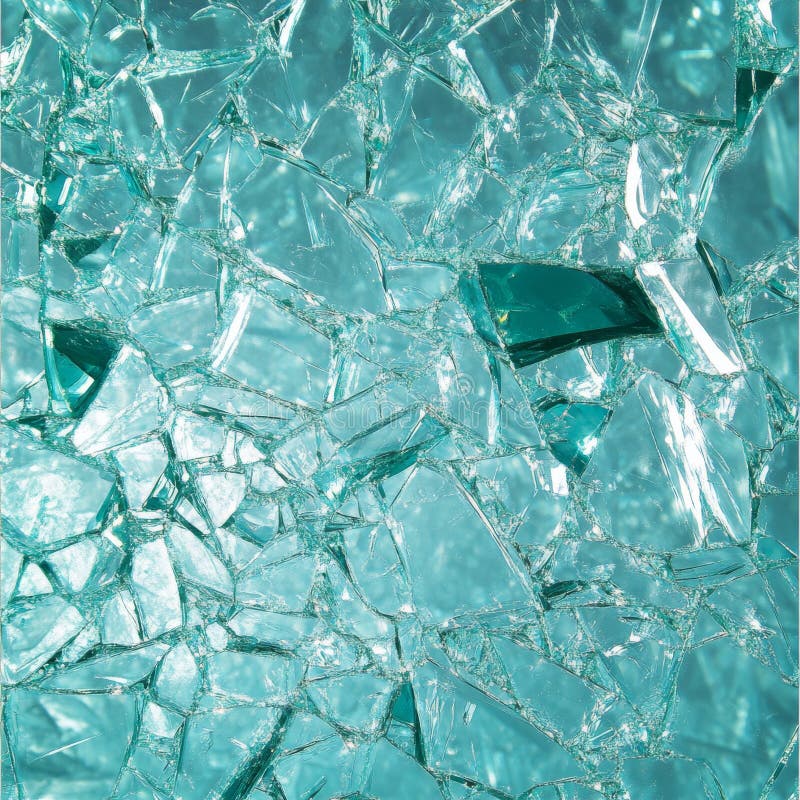 A Layered Broken Glass Texture Creating an Abstract Pattern on a Cool ...