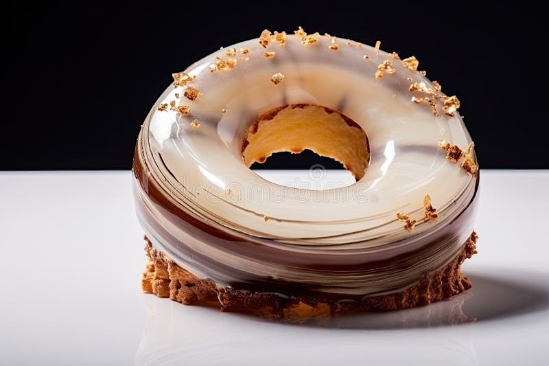 Layered Cadbury Cake in the Shape of a Ring, White and Beige Stock ...